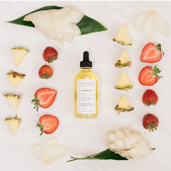 IVY & SAGE COLLECTION | Dry Body Oil – Volcano, Fruity & Hydrating